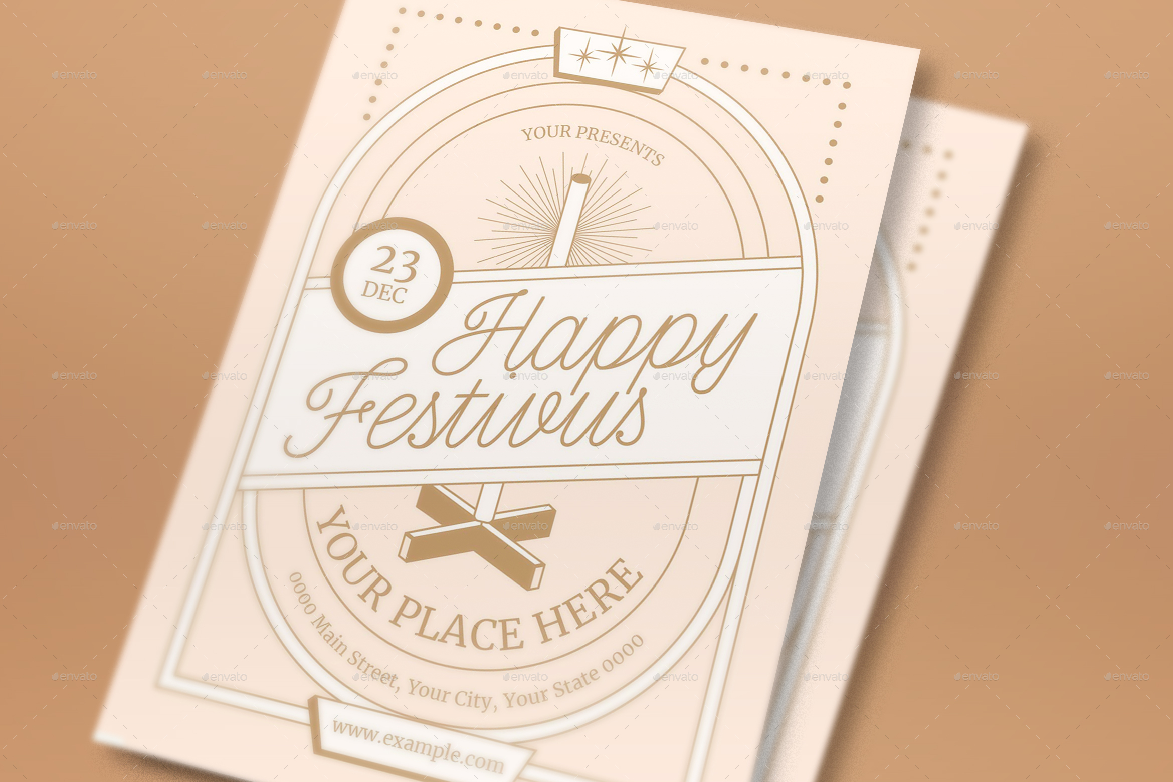 Pink Modern Festivus Flyer Set, Print Templates | GraphicRiver