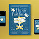 Blue Minimalist Festivus Flyer Set, Print Templates | GraphicRiver