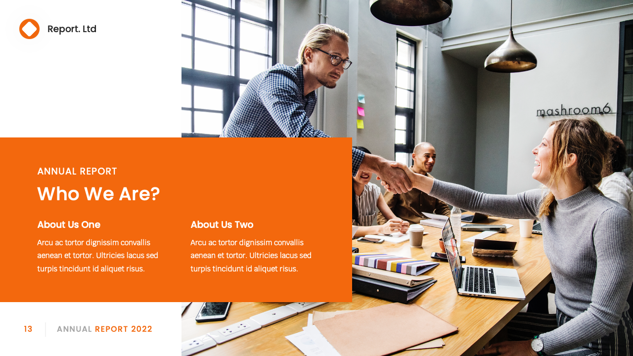 Report - Annual Report PowerPoint Template, Presentation Templates