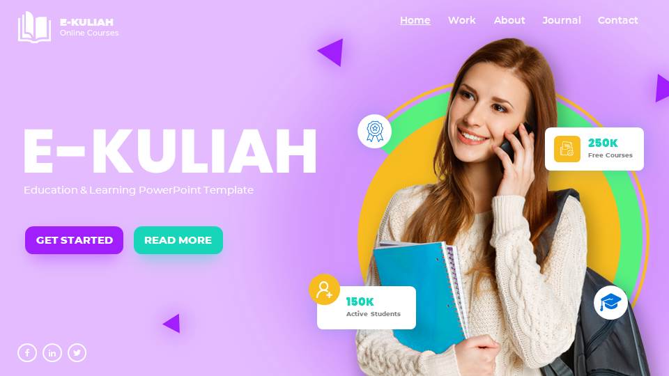 E-Kuliah - Education & Learning PowerPoint Template, Presentation Templates