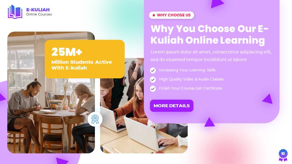 E-Kuliah - Education & Learning PowerPoint Template, Presentation Templates