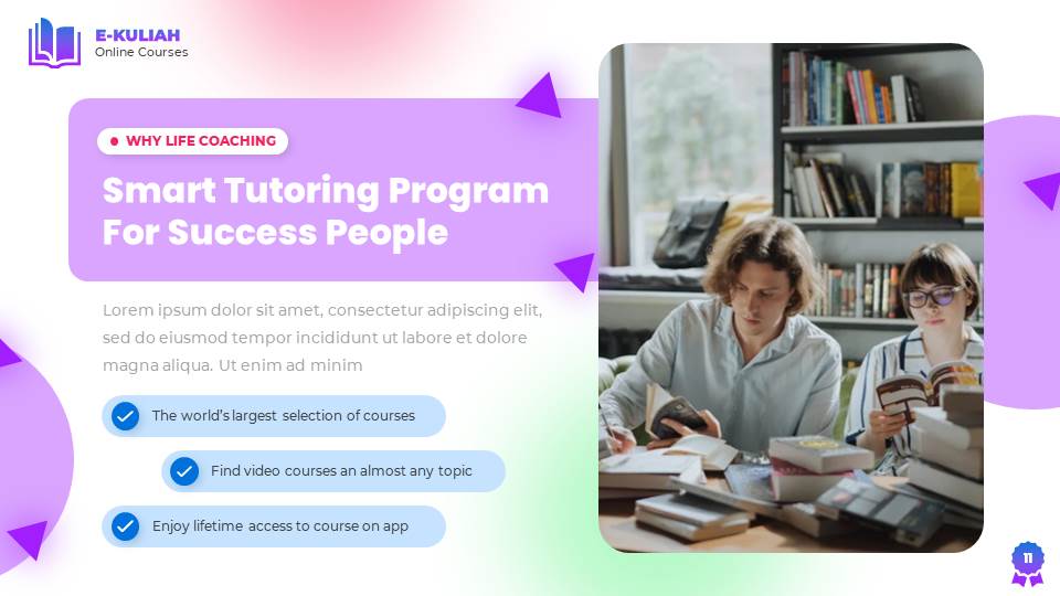 E-Kuliah - Education & Learning PowerPoint Template, Presentation Templates