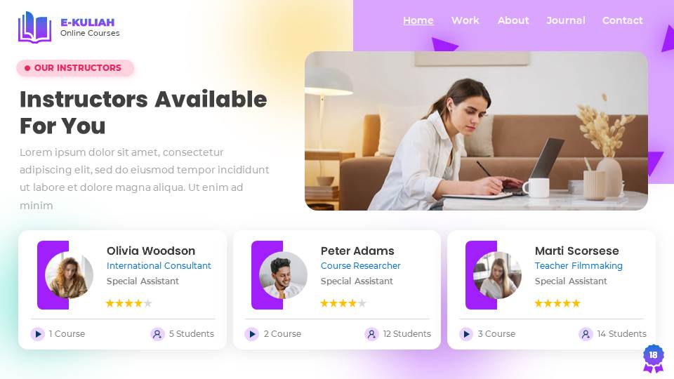 E-Kuliah - Education & Learning PowerPoint Template, Presentation Templates