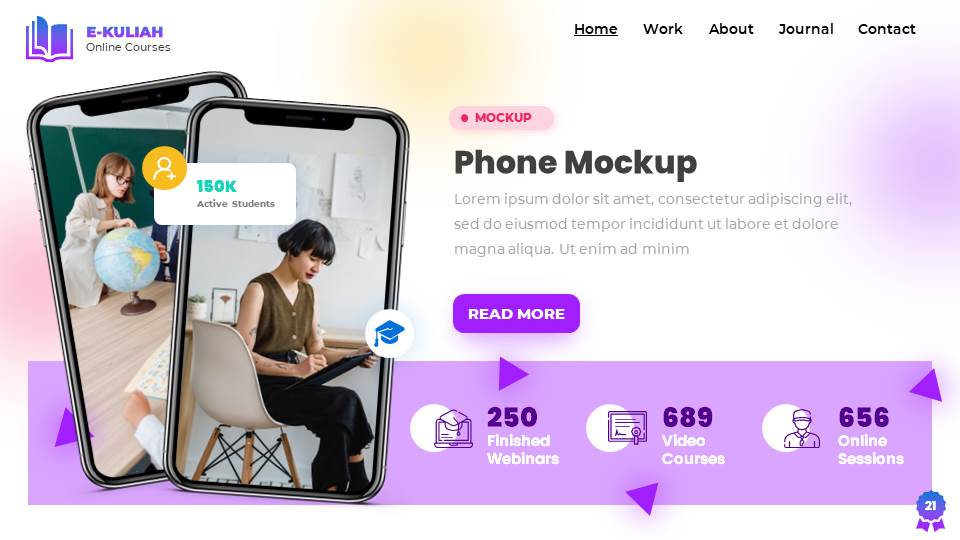 E-Kuliah - Education & Learning PowerPoint Template, Presentation Templates