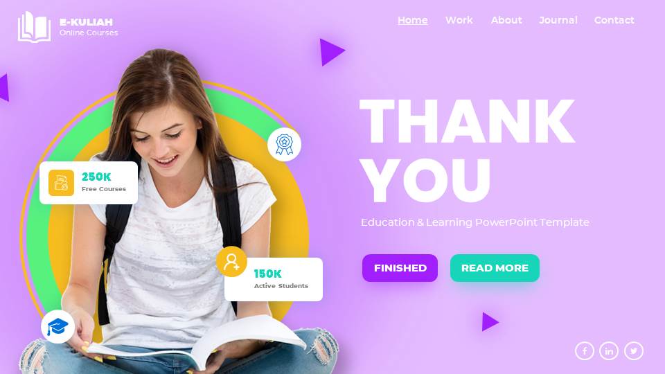 E-Kuliah - Education & Learning PowerPoint Template, Presentation Templates