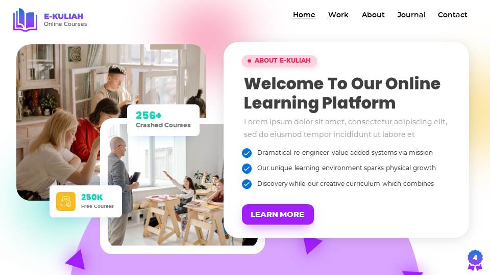 E-Kuliah - Education & Learning PowerPoint Template, Presentation Templates