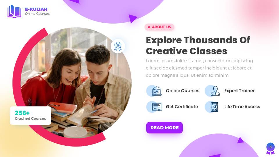 E-Kuliah - Education & Learning PowerPoint Template, Presentation Templates