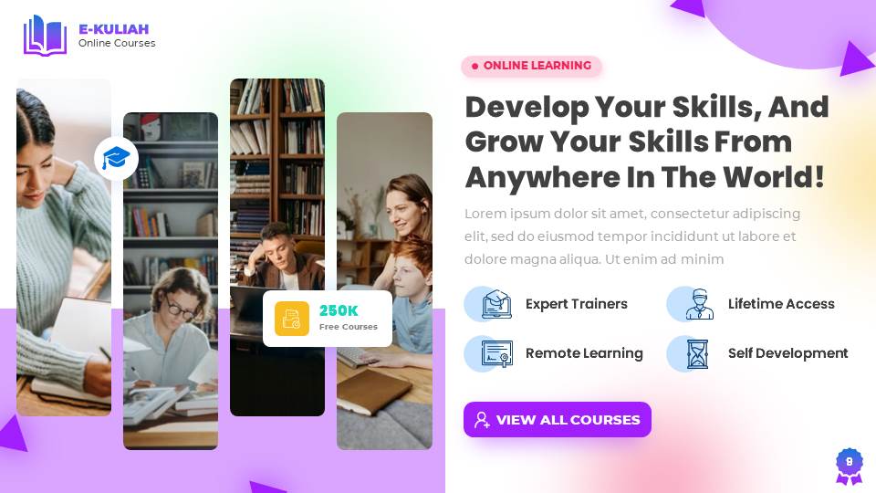 E-Kuliah - Education & Learning PowerPoint Template, Presentation Templates
