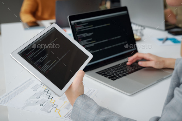 Programmer working with computer codes Stock Photo by AnnaStills ...