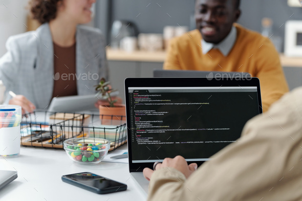 Developer working with codes at meeting Stock Photo by AnnaStills ...