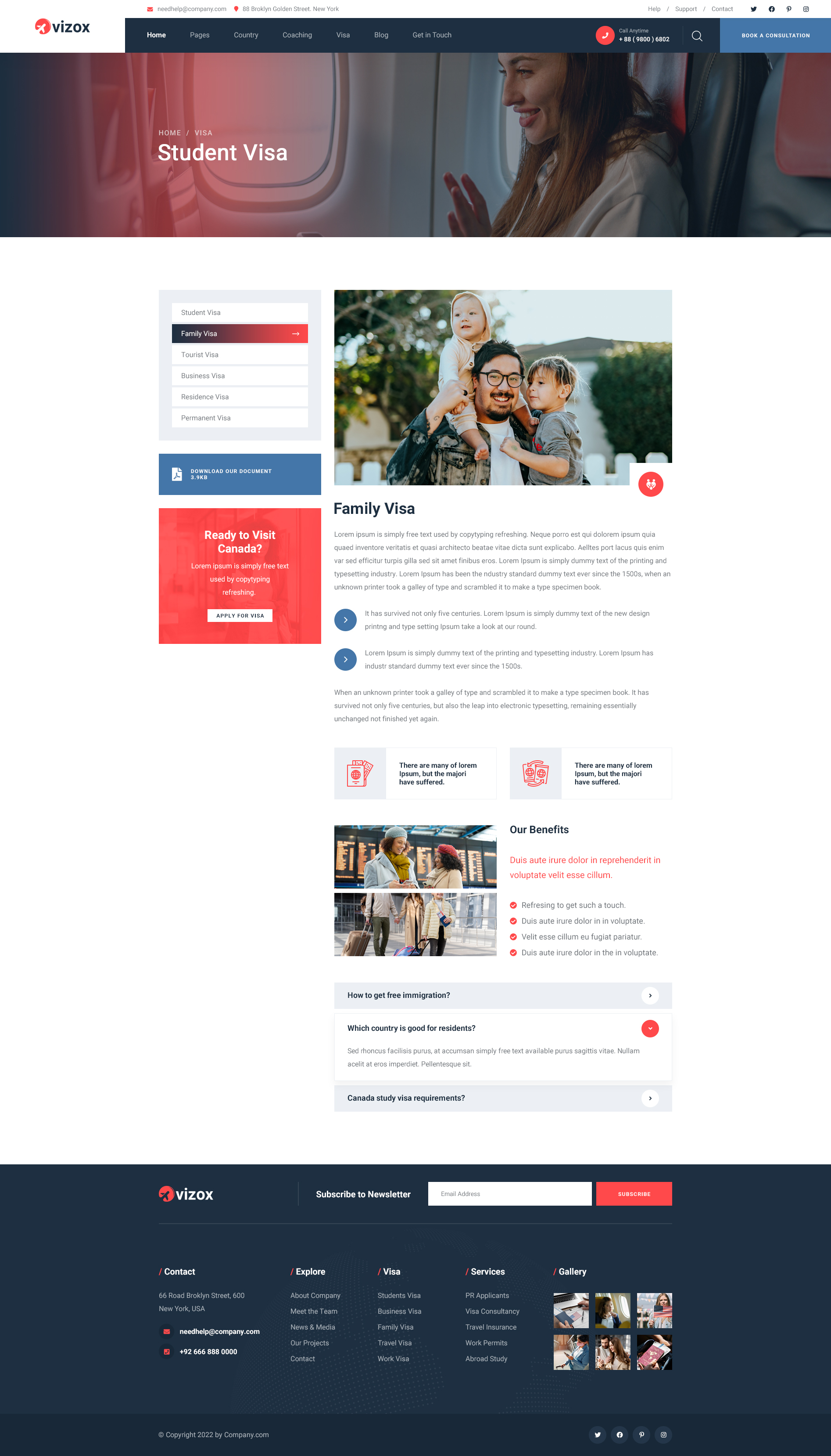 Vizox - Immigration Visa Consulting PSD Template by thimshop | ThemeForest