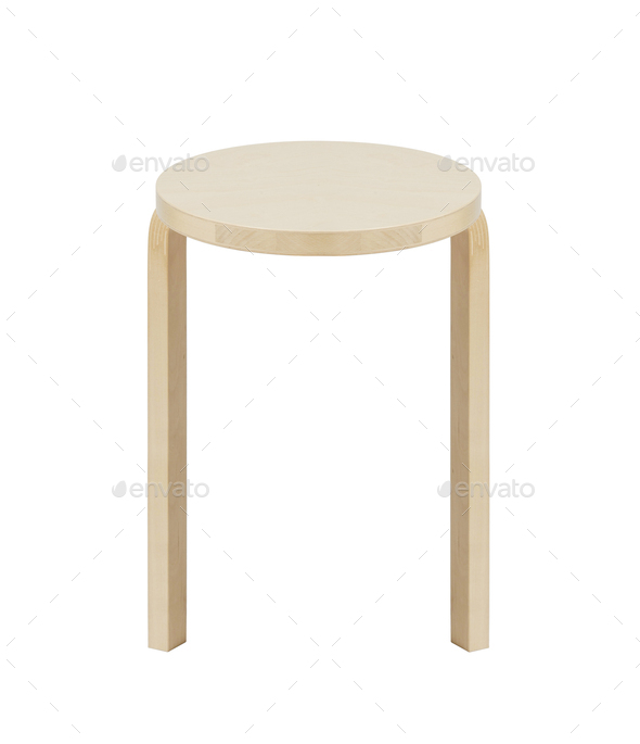 classic round wooden kitchen stool Stock Photo by ozaiachin | PhotoDune