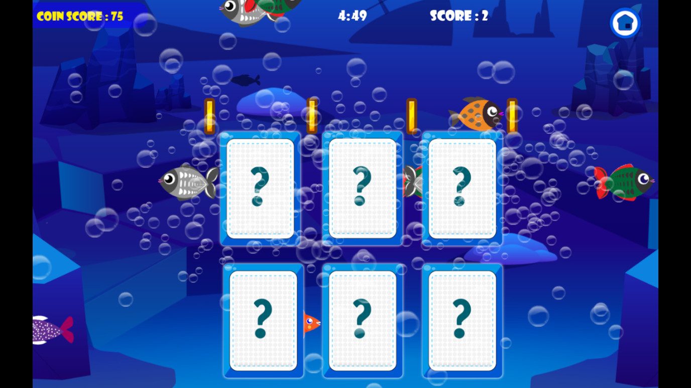 Memory Game Underwater - Unity Casual Game For Android And iOS by NorthPick