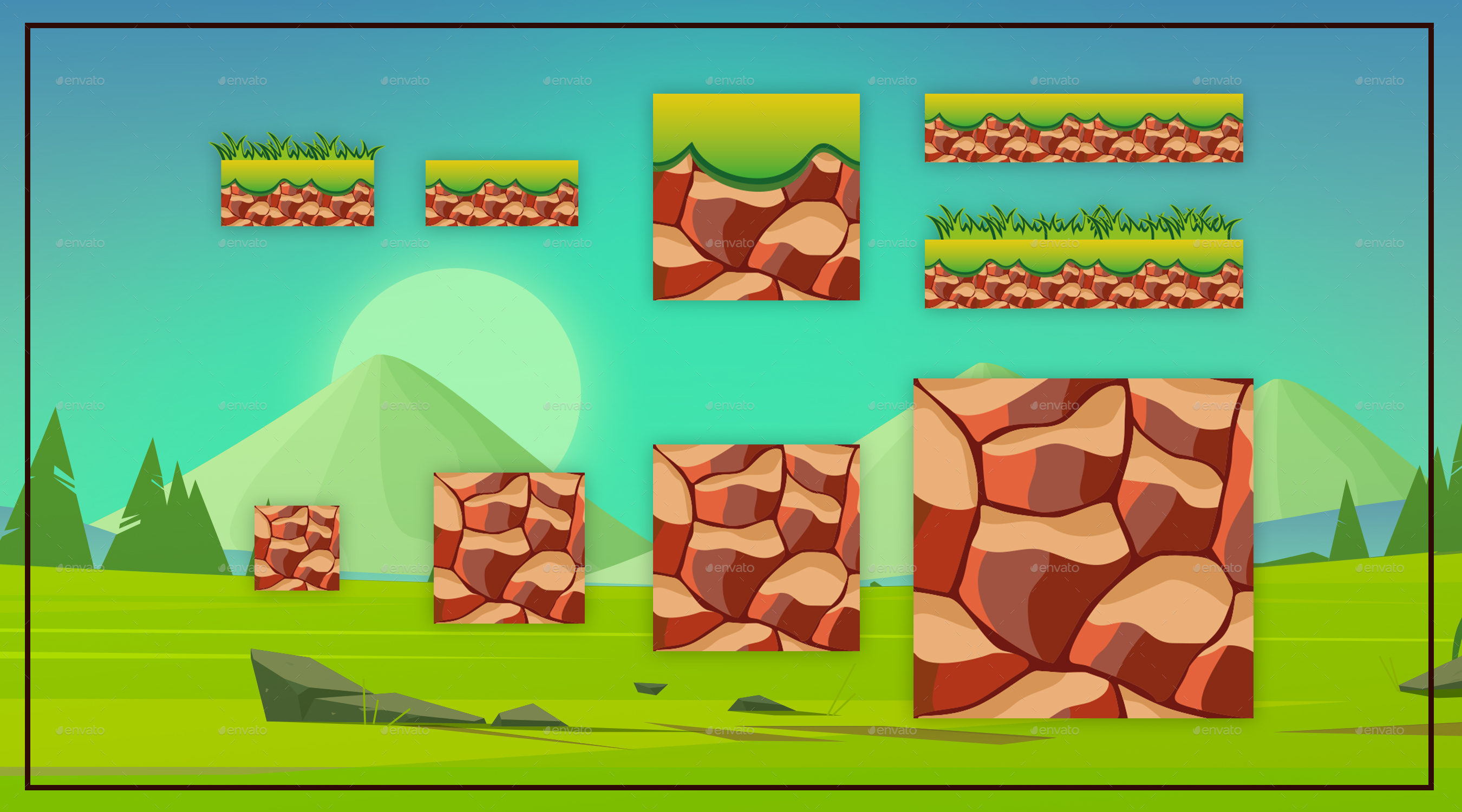 Platformer-Game ui-Tile Set, Game Assets | GraphicRiver