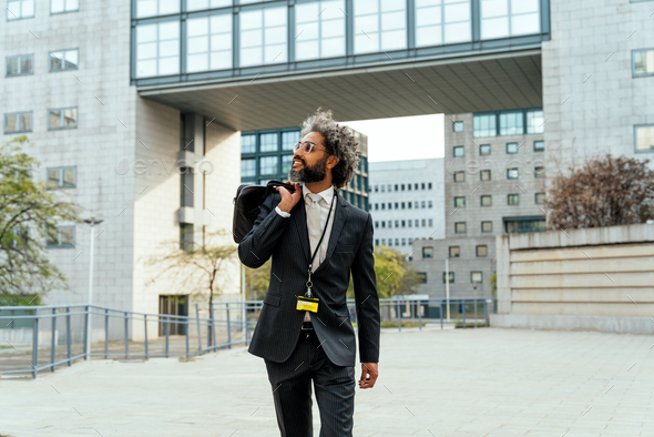 Young entrepreneur business man outside his office Stock Photo by ...