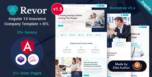 Revor - Angular 15 Insurance Services Agency Template by EnvyTheme