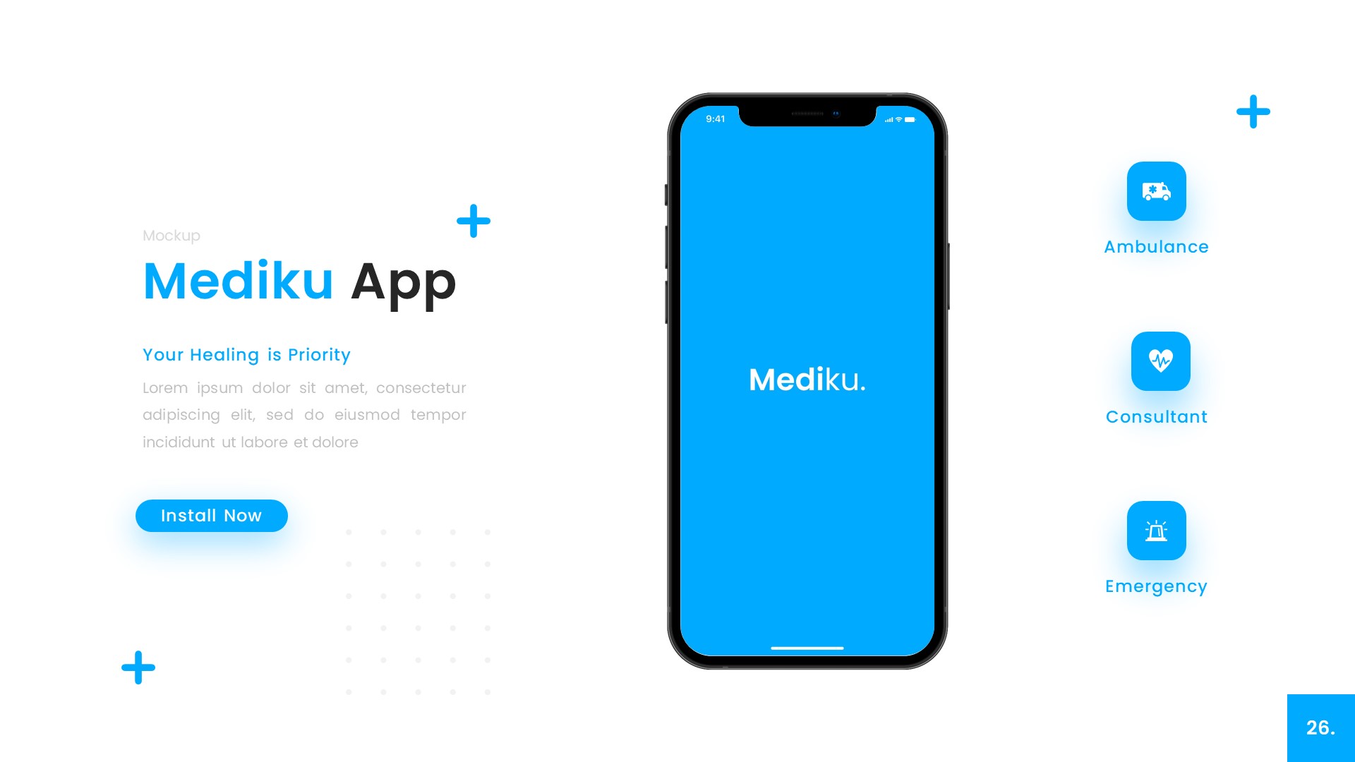Mediku - Medical Presentation PowerPoint Template, Presentation Templates