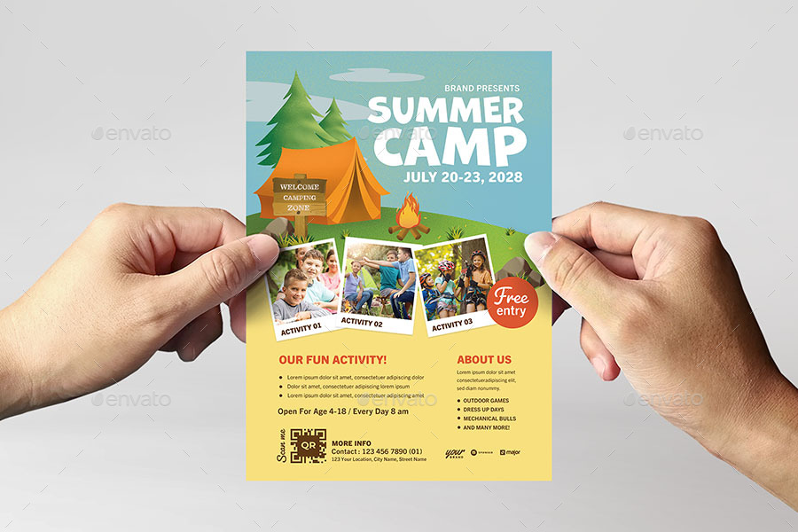 Summer Camp Flyer Template, Print Templates | GraphicRiver