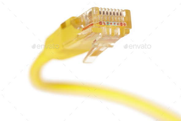 Ethernet cable lan internet wire data connection. Digital communication ...