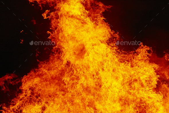 Fire flames detail. Fireman emergency. Carbon emission. Horizontal ...