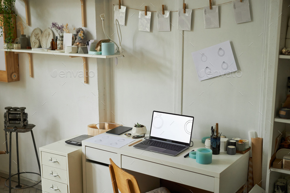 Background image of cozy artists workplace Stock Photo by seventyfourimages