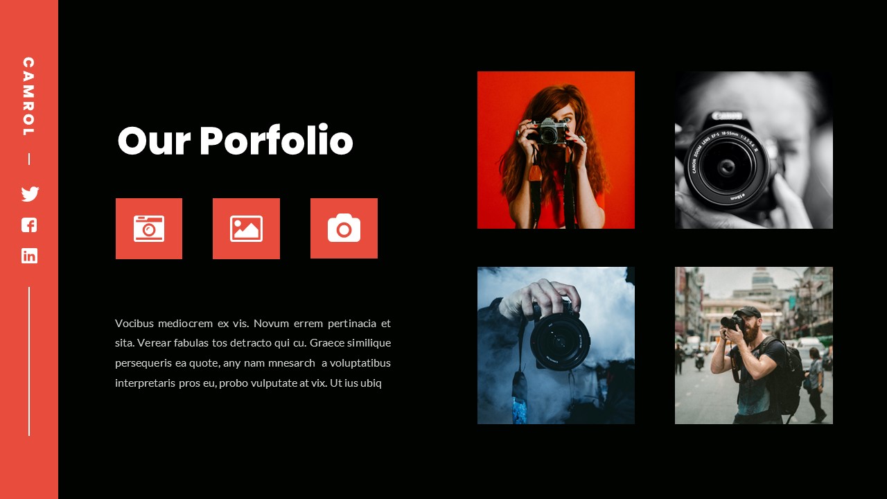 Camrol - Photography Portfolio Powerpoint Template, Presentation Templates