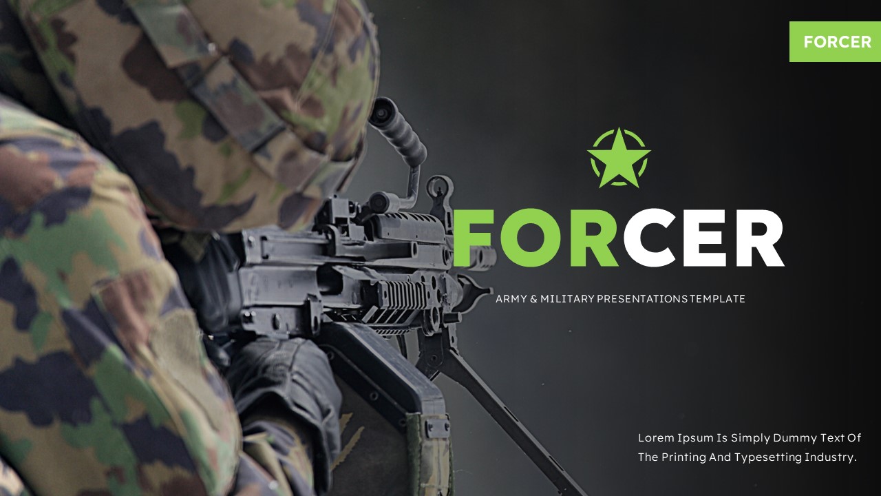 Forcer - Military & Army Powerpoint Template, Presentation Templates