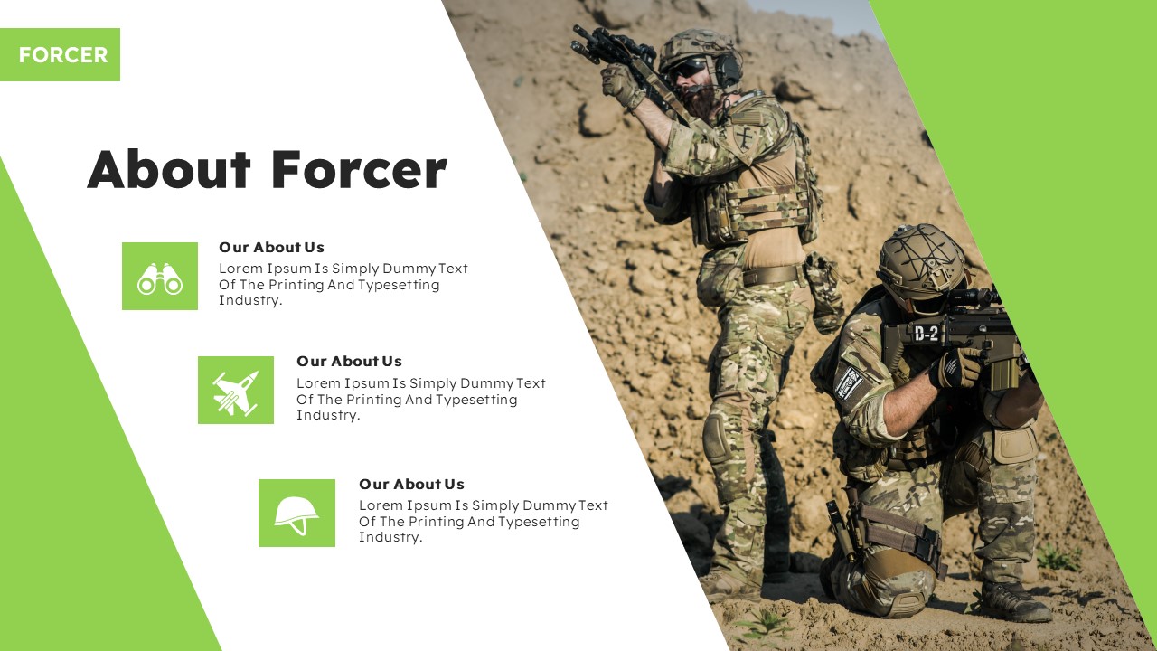 Forcer - Military & Army Powerpoint Template, Presentation Templates