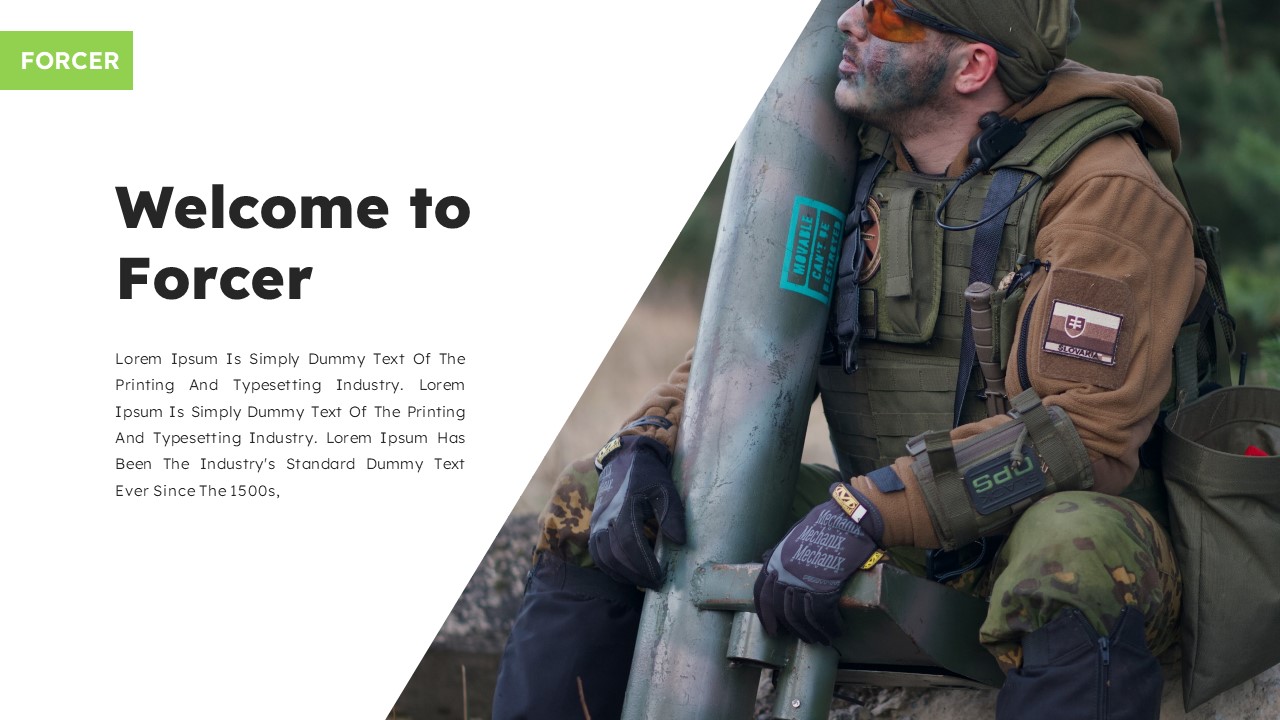 Forcer - Military & Army Powerpoint Template, Presentation Templates