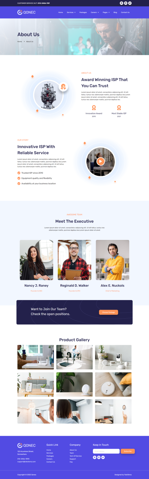 Qonec - Broadband & Internet Service Provider Template Kit by Tokotema