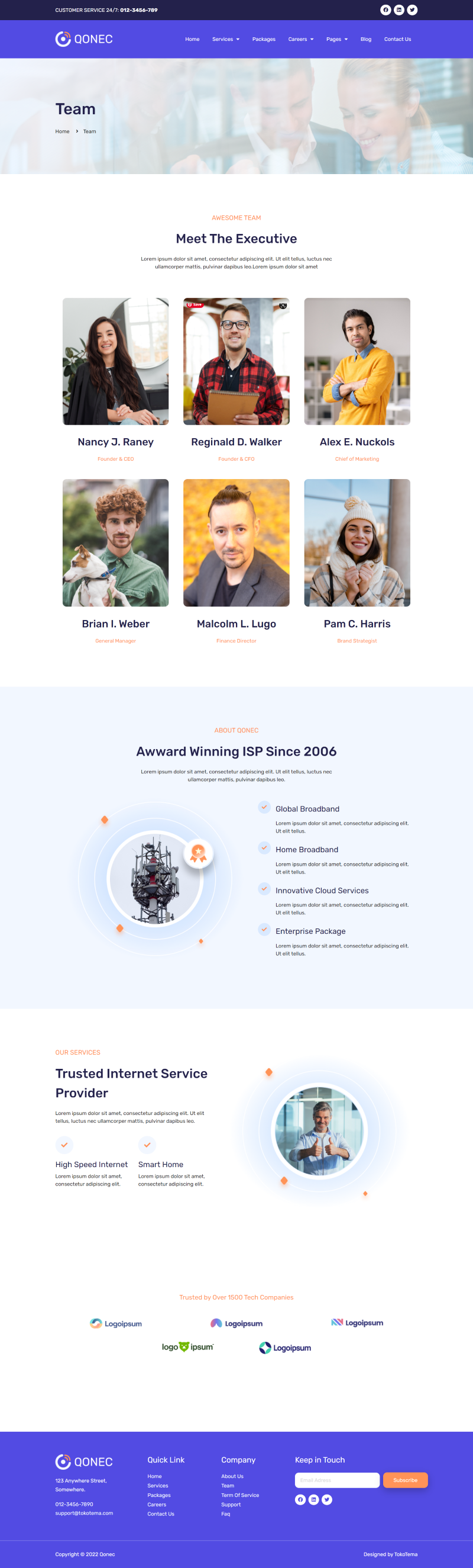 Qonec - Broadband & Internet Service Provider Template Kit by Tokotema