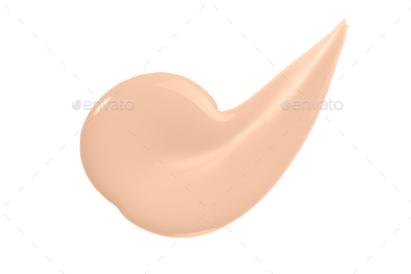 Liquid concealer smear smudge swatch drop isolated on white. Make up ...
