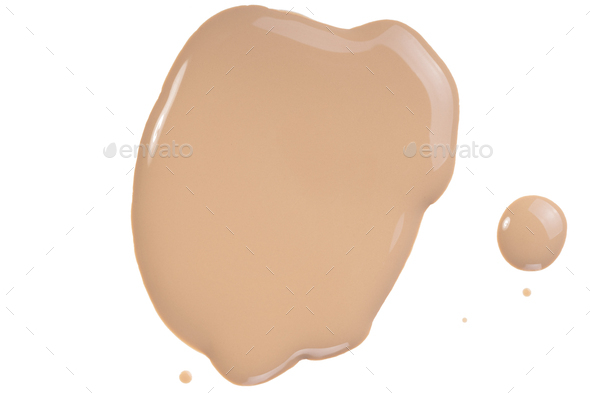 Liquid concealer smear smudge swatch drop isolated on white. Make up ...