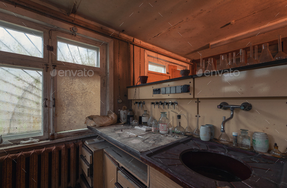 Old abandoned chemical laboratory Stock Photo by saoirse2010 | PhotoDune