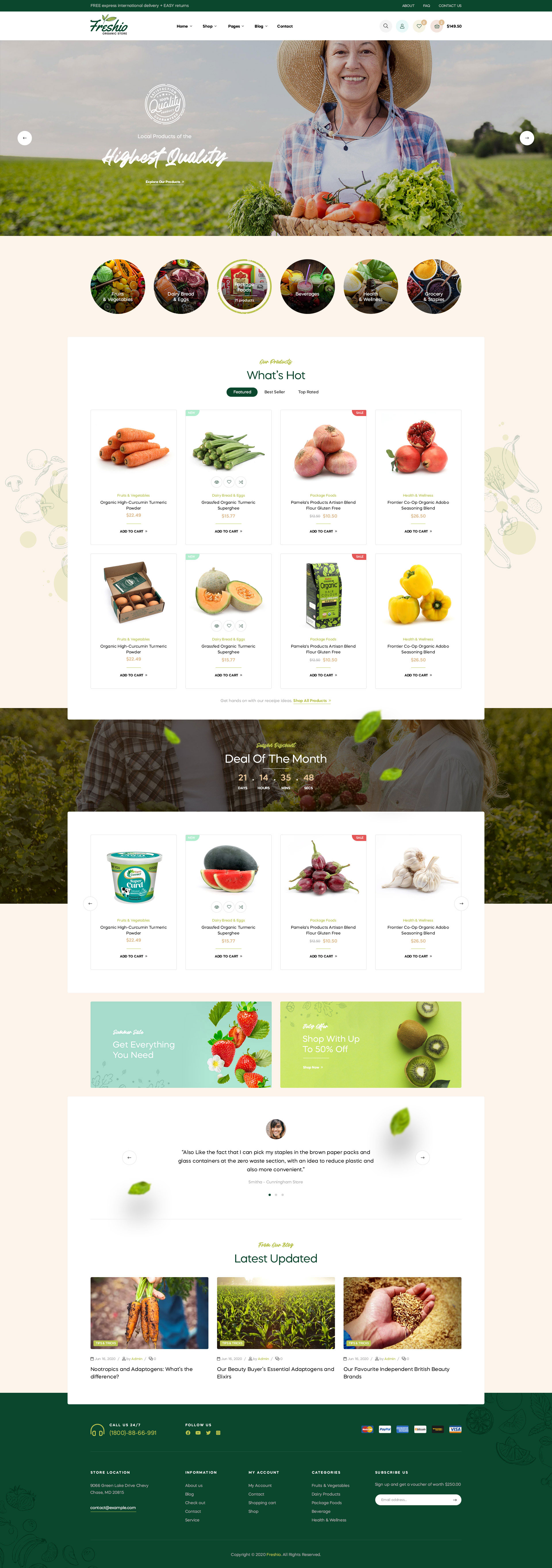 Freshio - Organic & Food Store WordPress Theme by pavothemes | ThemeForest
