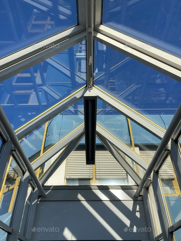 glass gable roof of a crossing Stock Photo by fredlackner | PhotoDune