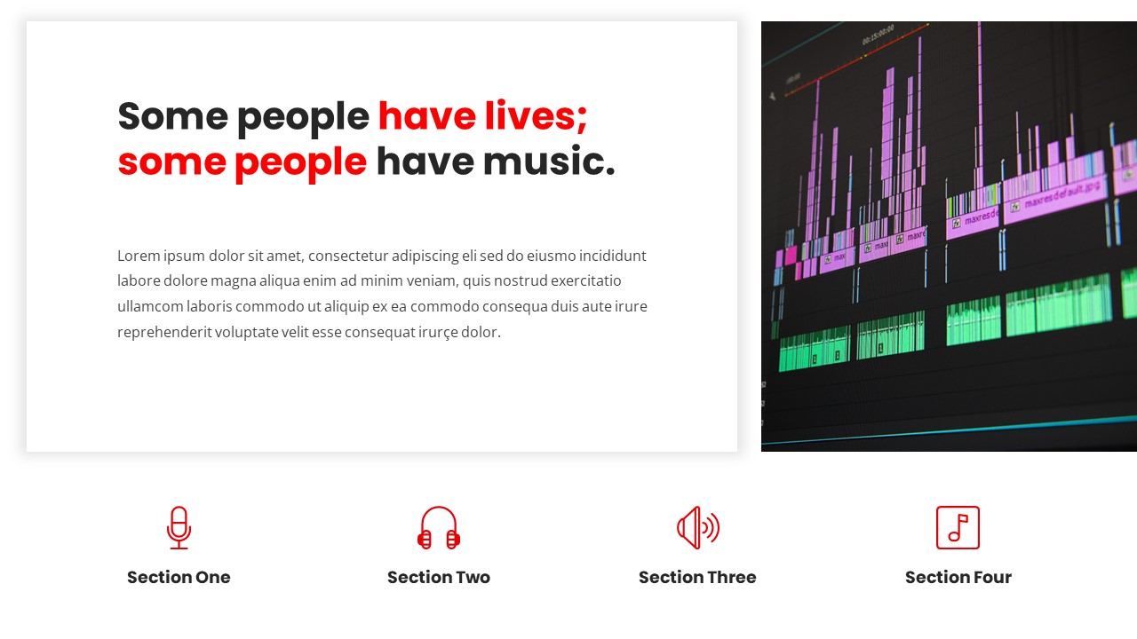 Musical - Music Studio Google Slides Template, Presentation Templates