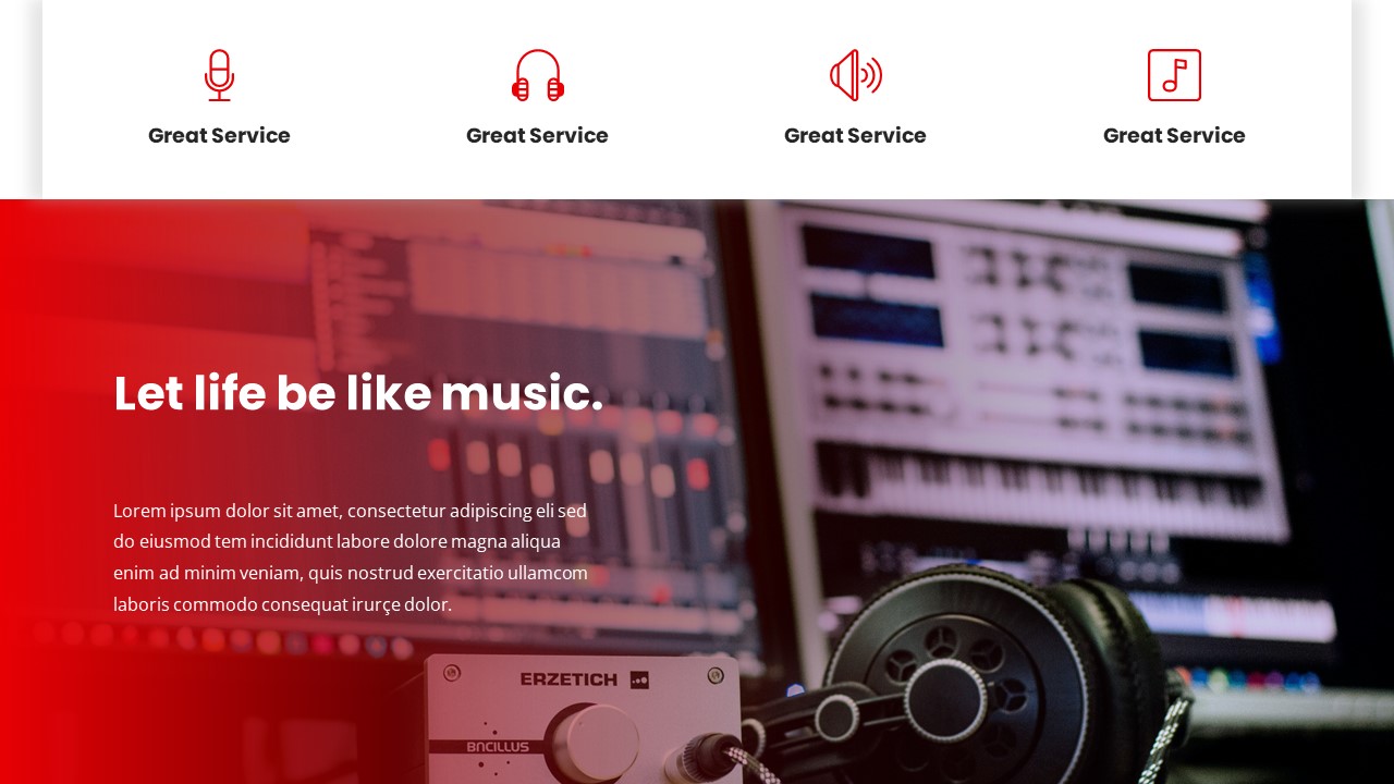 Musical - Music Studio Google Slides Template, Presentation Templates