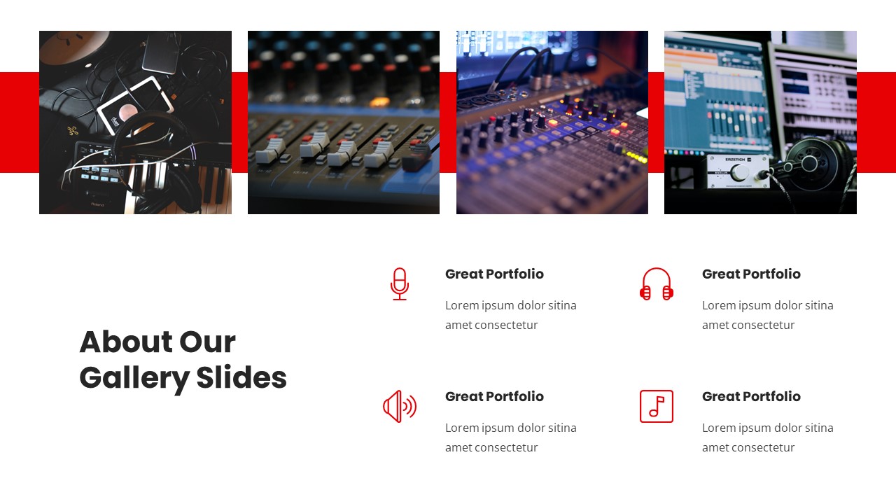 Musical - Music Studio Google Slides Template, Presentation Templates