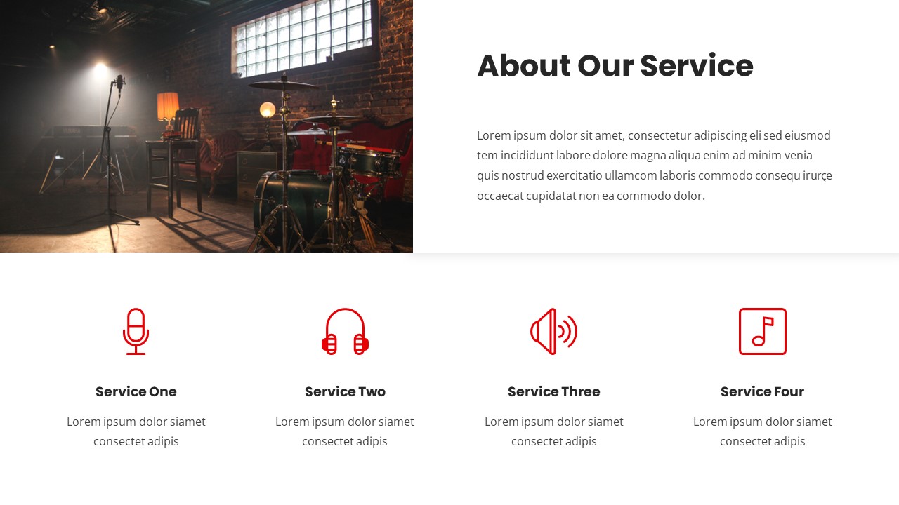 Musical - Music Studio Google Slides Template, Presentation Templates