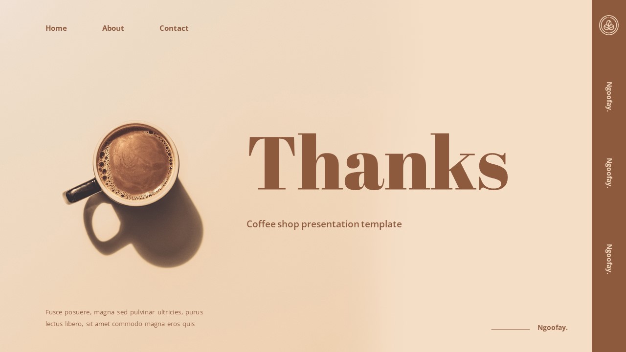 Ngoofay - Coffee & Cafe Shop Powerpoint Template, Presentation Templates