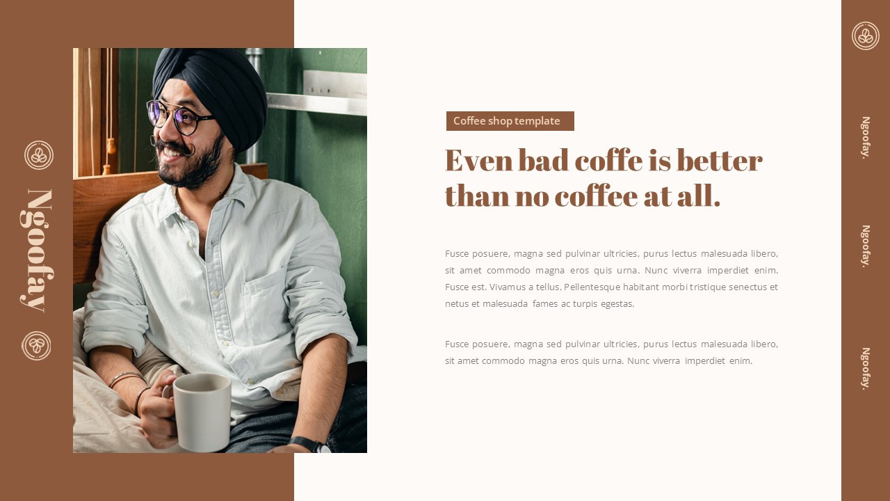 Ngoofay - Coffee & Cafe Shop Powerpoint Template, Presentation Templates