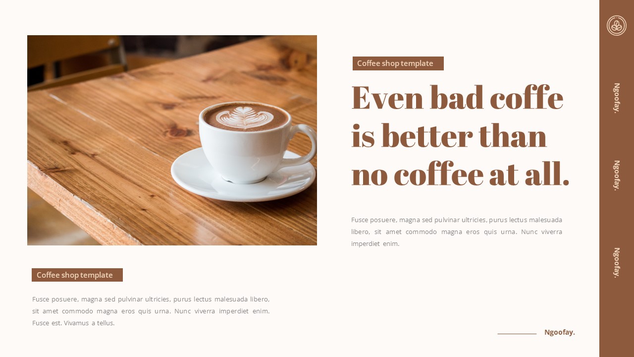 Ngoofay - Coffee & Cafe Shop Google Slides Template, Presentation Templates