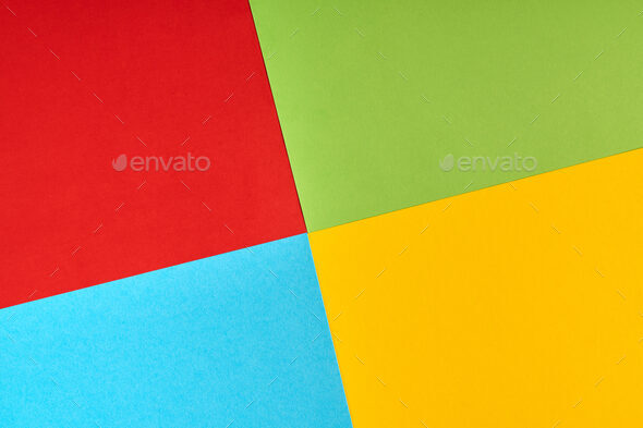 Red, green, blue, yellow paper colours. Corporation logo concept. Stock ...
