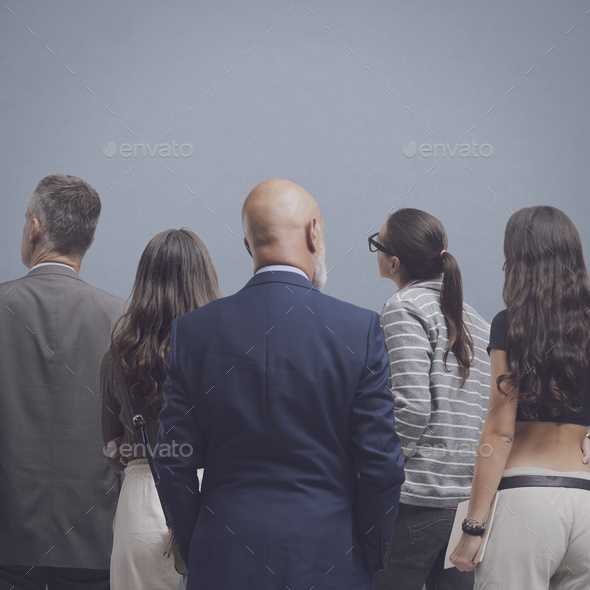 Group of people standing back view Stock Photo by stokkete | PhotoDune