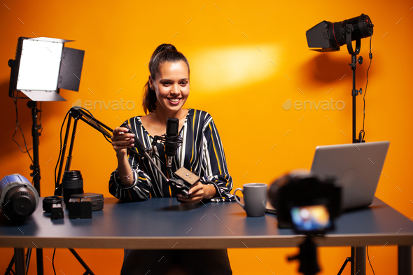 Influencer smiling into camera Stock Photo by DC_Studio | PhotoDune