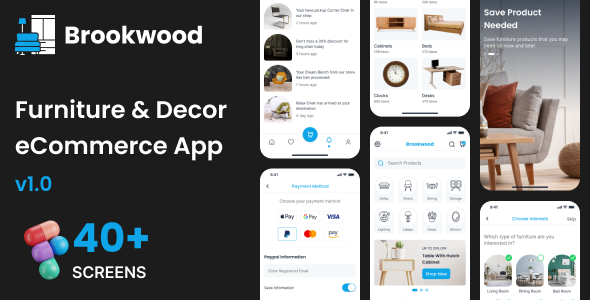 Furniture & Home Decor eCommerce Mobile App UI Design - Brookwood by ...