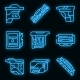 Cartridge Icons Set Vector Neon, Vectors | GraphicRiver
