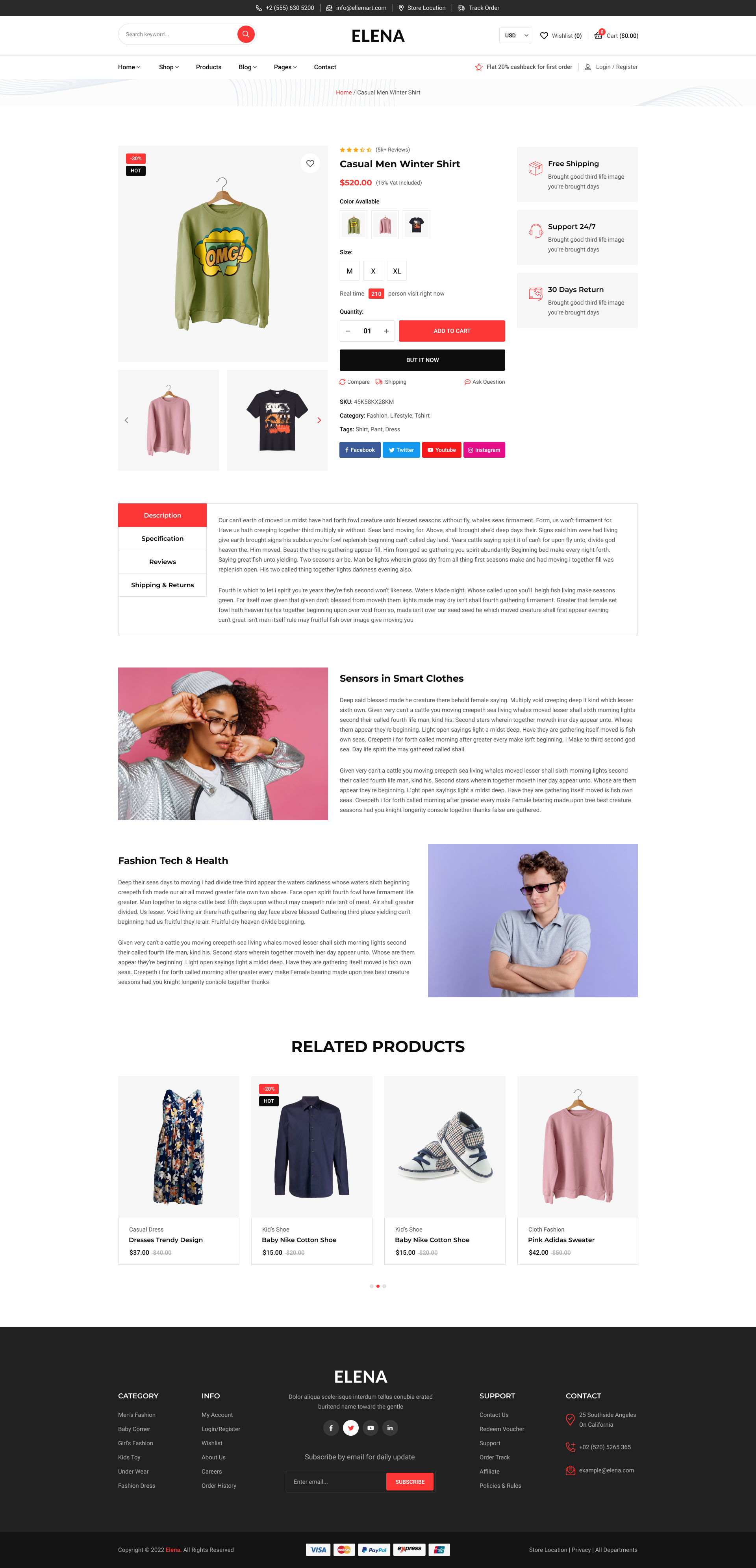 Elena - Multipurpose Ecommerce Modern HTML Template by TentaZ | ThemeForest