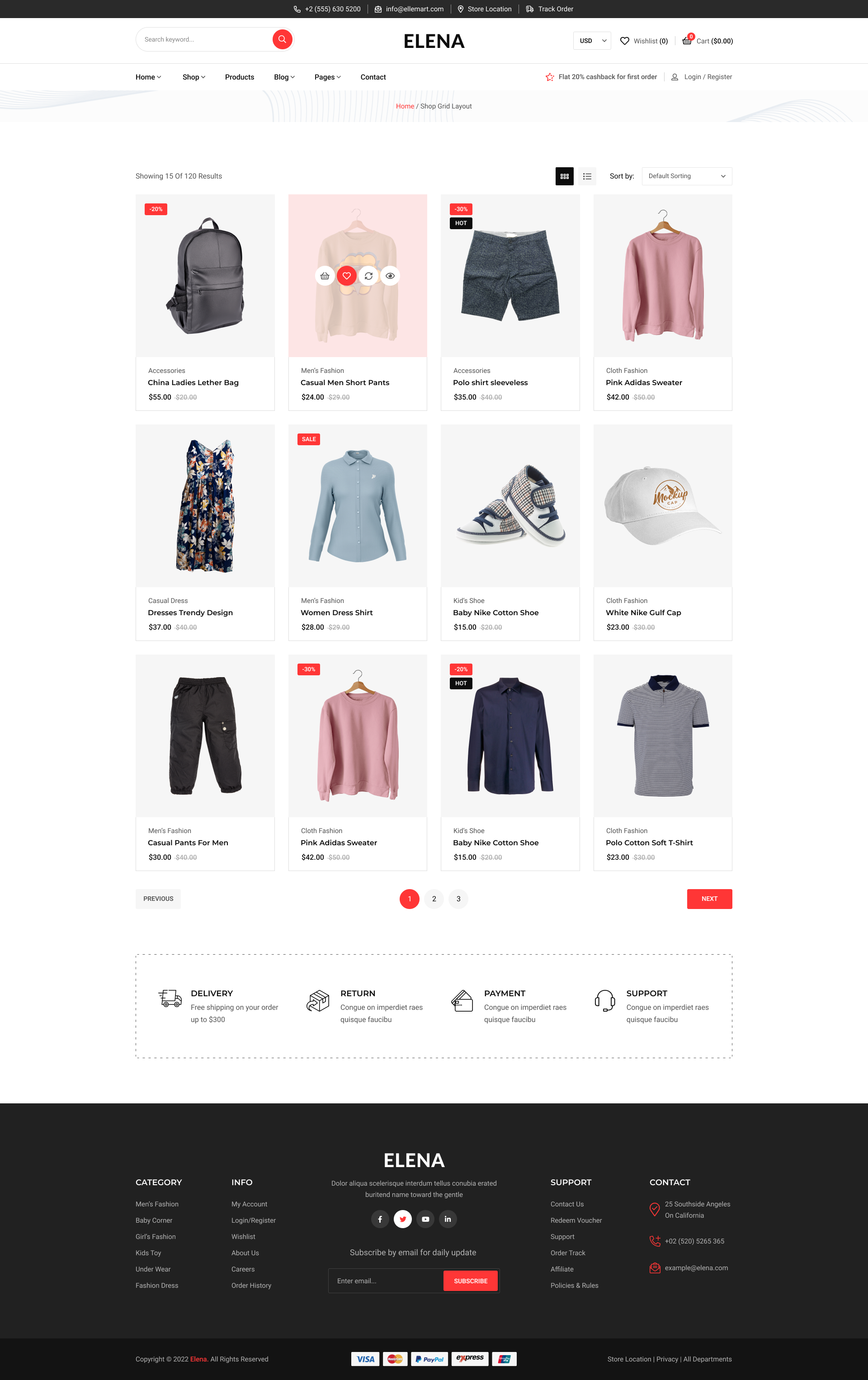 Elena - Multipurpose Ecommerce Modern HTML Template by TentaZ | ThemeForest